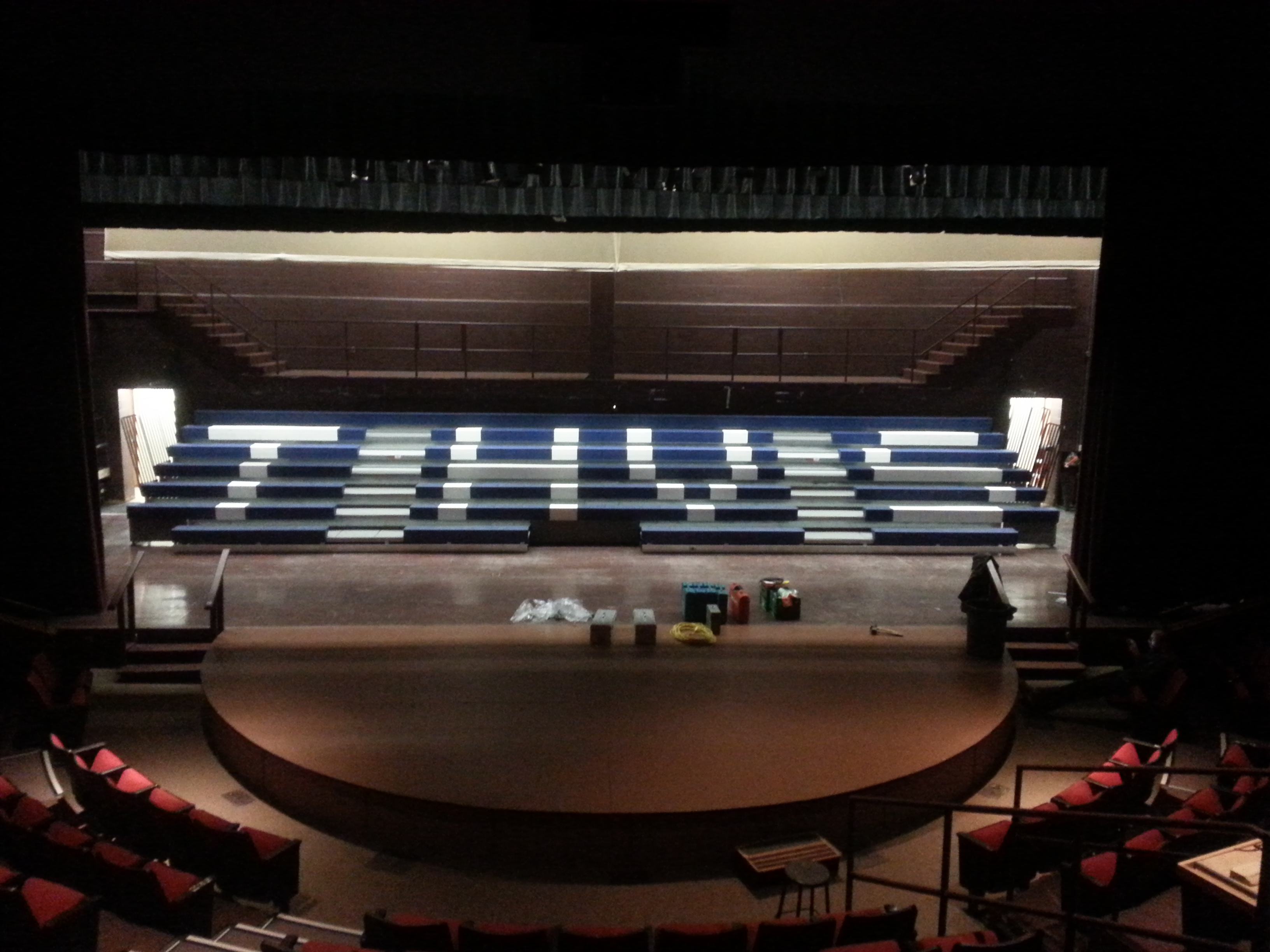 Stage Mounted Telescopic Bleachers for Timmins High & Vocational School