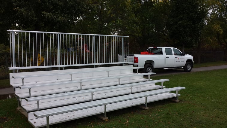 Custom Bleachers for Memorial Park in Brockville, ON