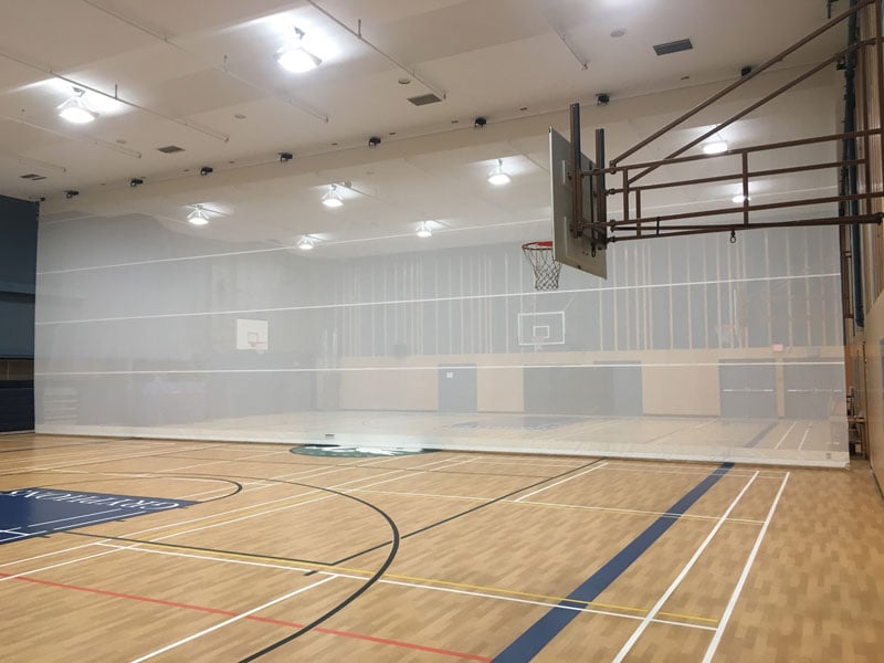 An All-Mesh Gym Divider Curtain for Glenlyon Norfolk School