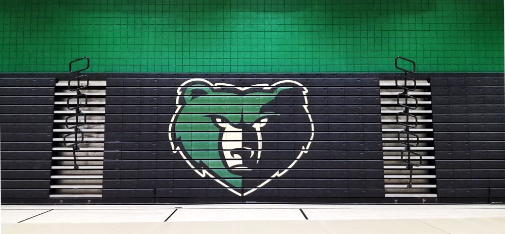 New Bleacher Seats with Game Day Graphics Logo for Basha High School