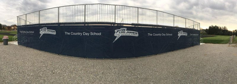 Custom Windscreen to Complete the Country Day School Bleachers
