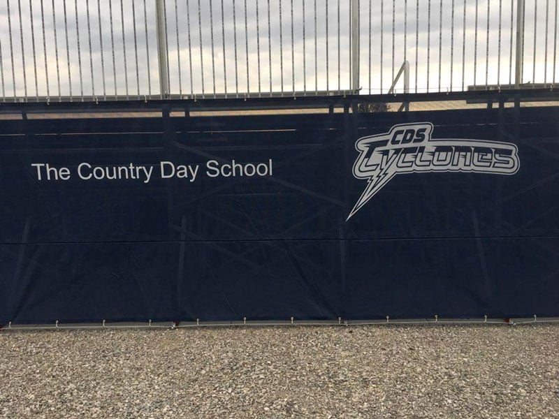 Custom Windscreen to Complete the Country Day School Bleachers