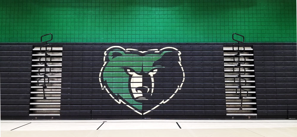 New Bleacher Seats with Game Day Graphics Logo for Basha High School