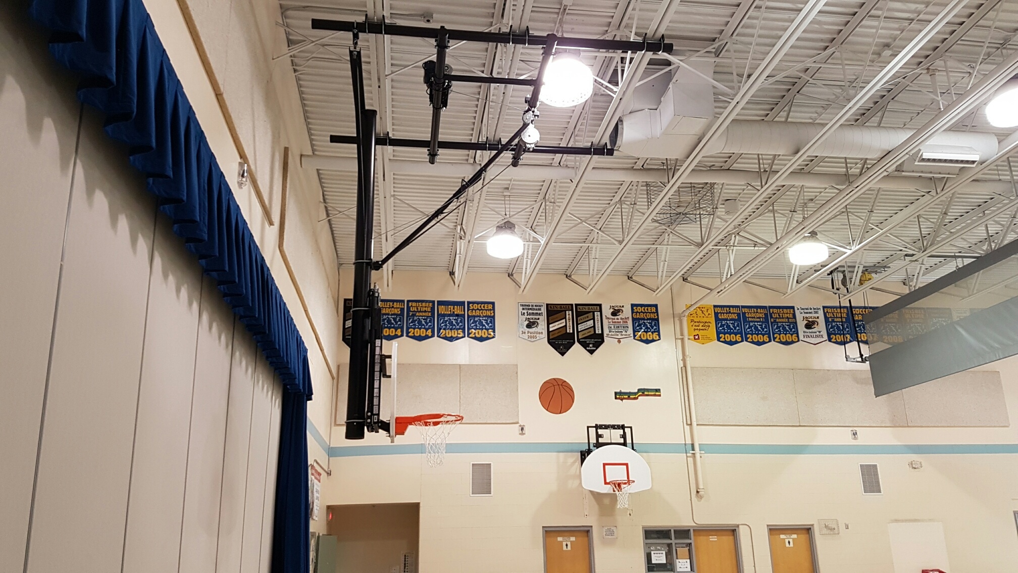 Ceiling-Suspended Basketball Backstop Replacement & Wall-Mounted ...