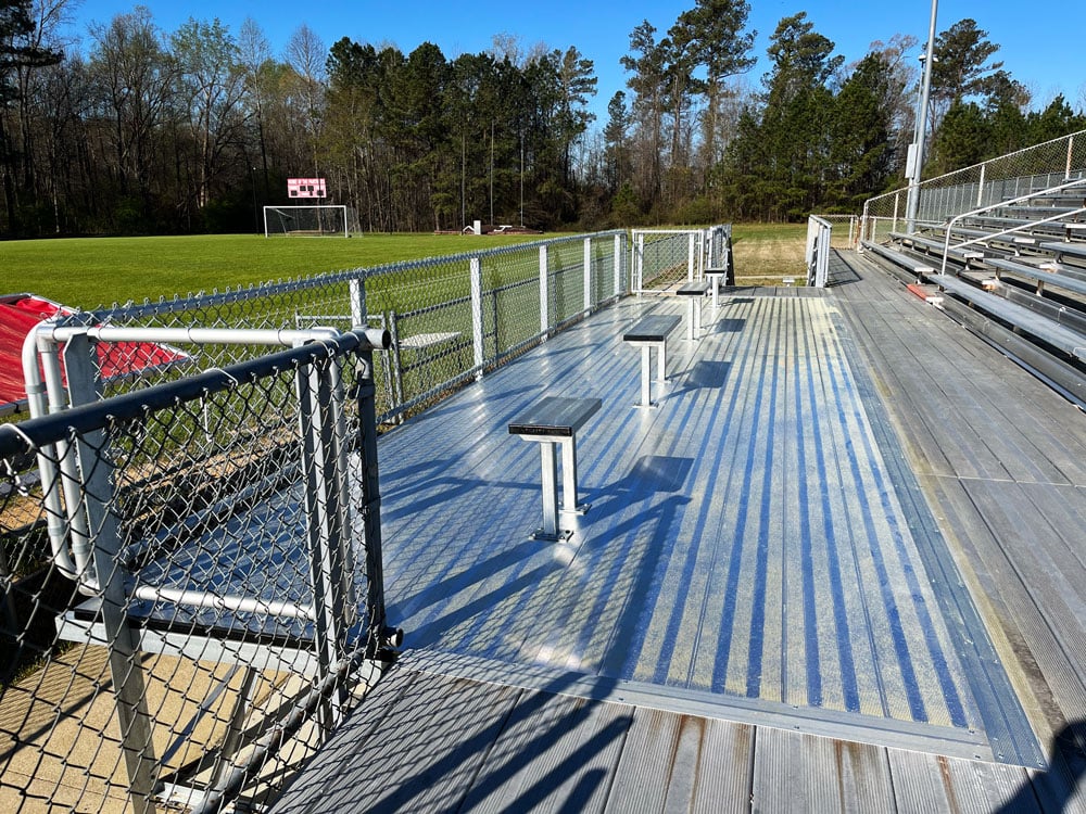 Bleacher Podium Vibrant Bleachers Raise Up In Steps For School Field